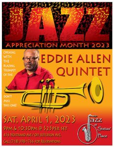 This Sat., April 1st, swing into Sistas’ Place to see the Eddie Allen ...